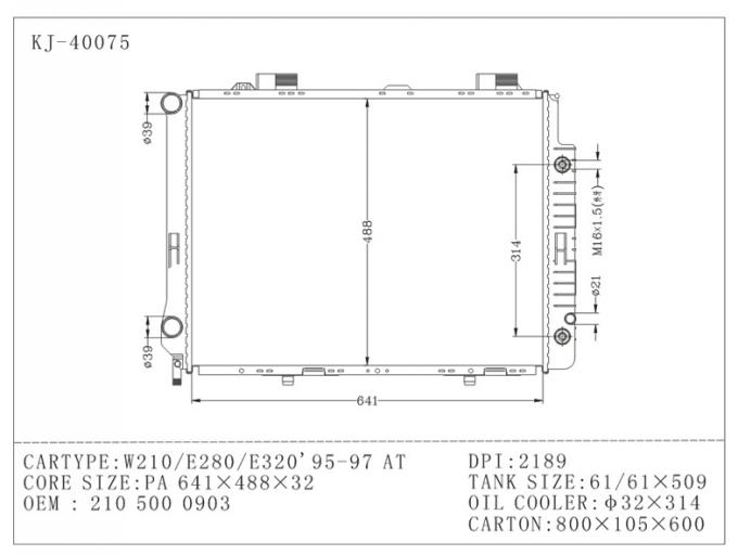 Mercedes Benz Radiator W210 / E280 / E320 1995 , 1997 AT OEM 2105000903