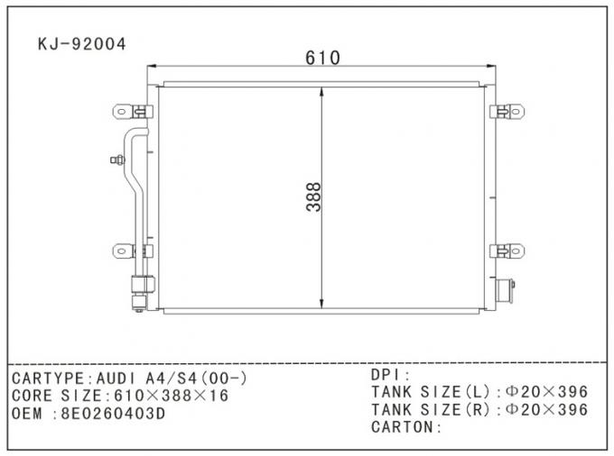 OEM 8E0260403D audi a4 condenser , auto air conditioning condenser