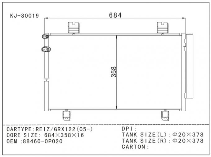 Toyota REIZ / GRX122 2005 Toyota AC Condenser replacement OEM 88460 - OPO20
