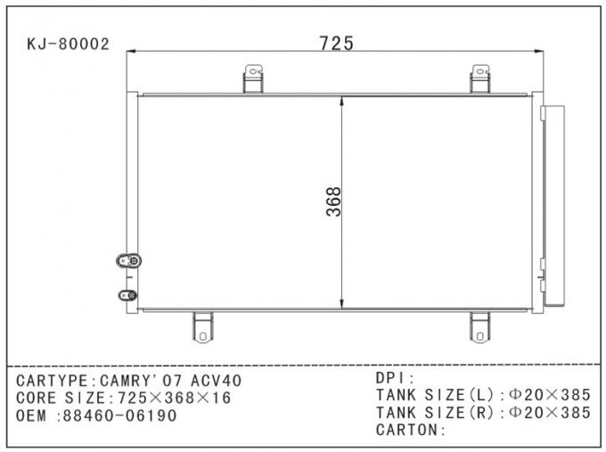 Parallel Flow Auto a/c condenser For CAMRY' 07 ACV40 OEM 88460 - 06190