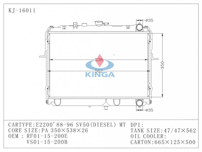 High Performance E2200 Mazda Radiator Replacement OEM , Genuine Mazda ...