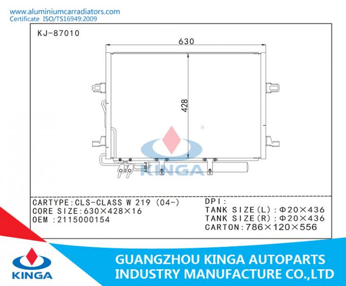 Automotive AC Condenser For BENZ CLS-CLASS W 219 2004 OEM 2115000154