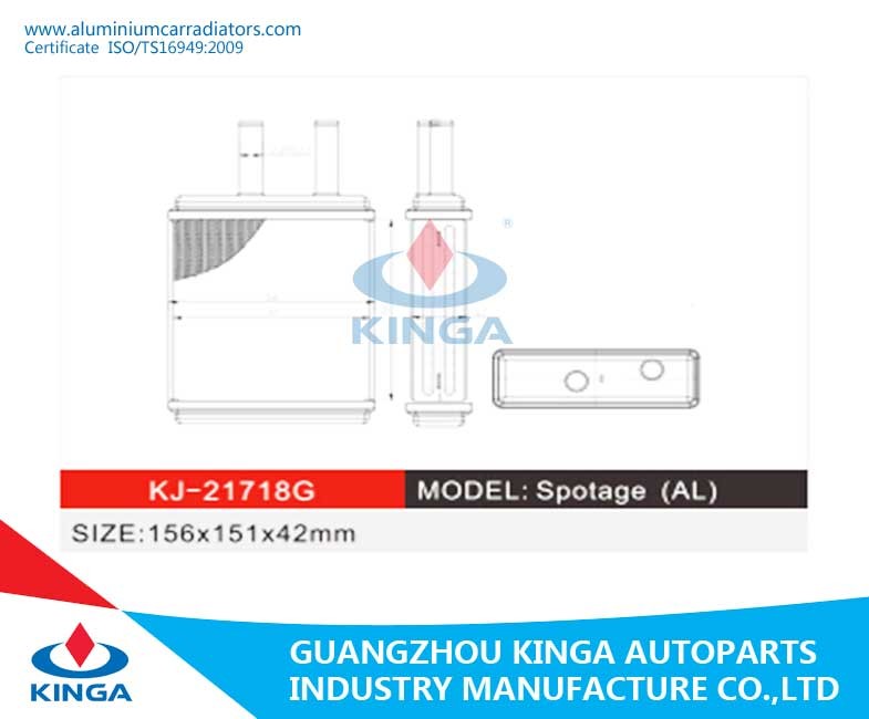 Heat Transfer Radiator Heat Exchanger Radiator Heater For KIA Spotage AL